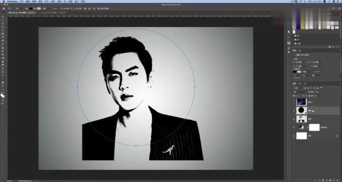 PS教程 轻松创建人物头像LOGO