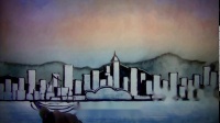 沙画艺术家张明聪,水中水墨画宣传片,中国水画艺术!