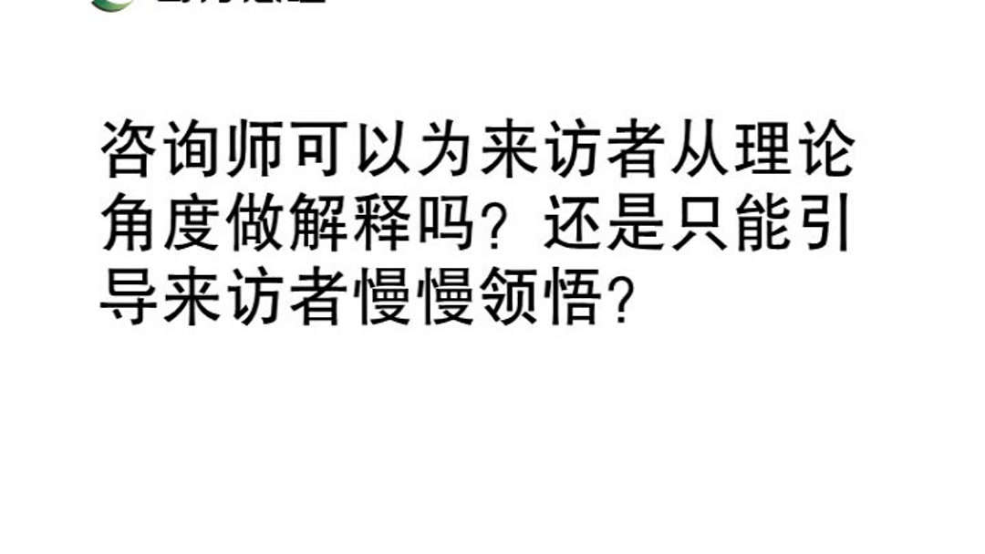 咨询师可以为来访者从理论角度做解释吗?还是只能引导慢慢领悟?