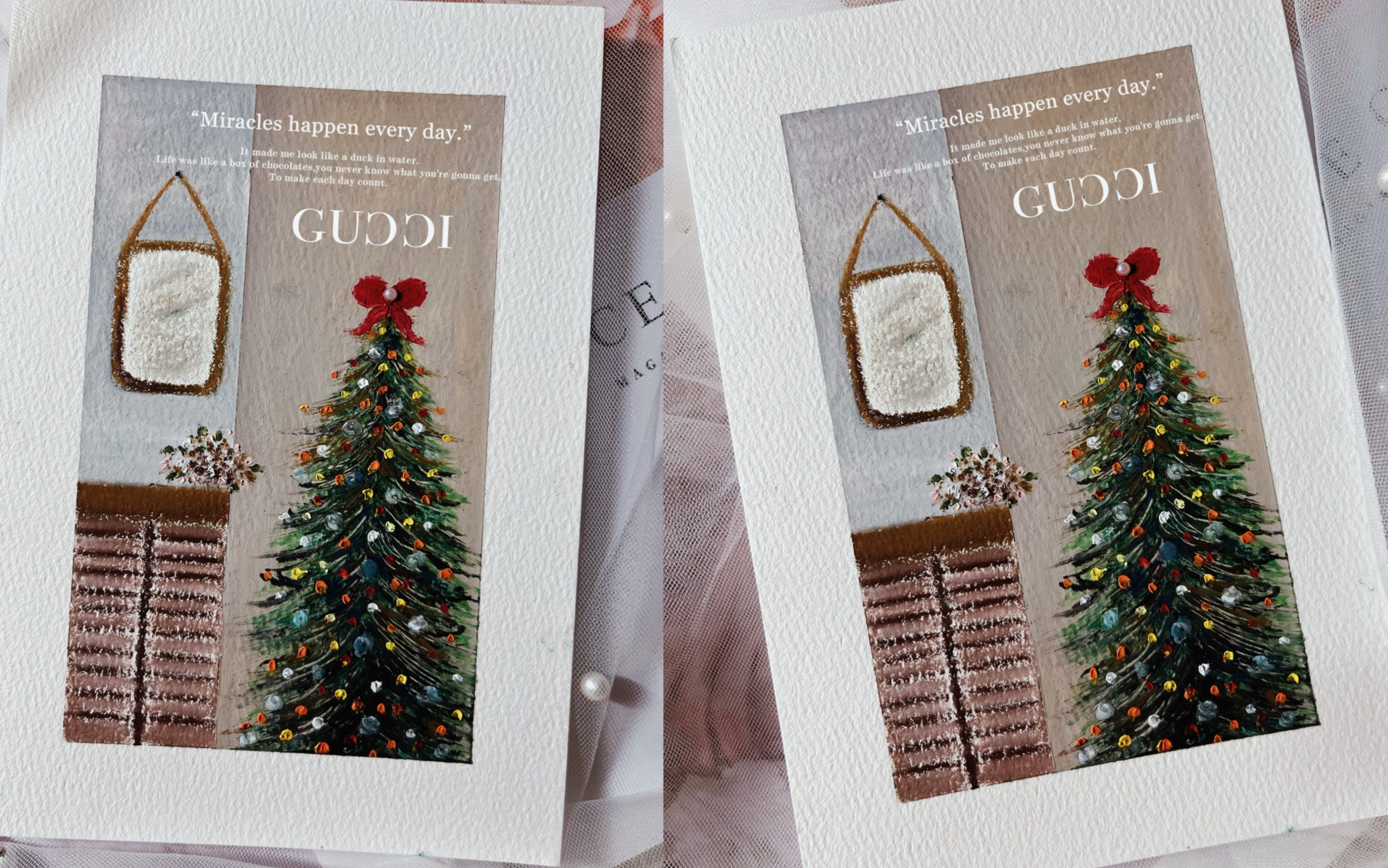 油画棒·「圣诞夜」·(内附绘画过程及颜色)