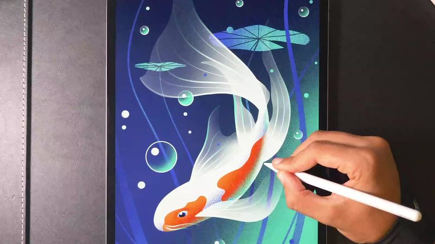 【幸运锦鲤】唯美的手绘插画