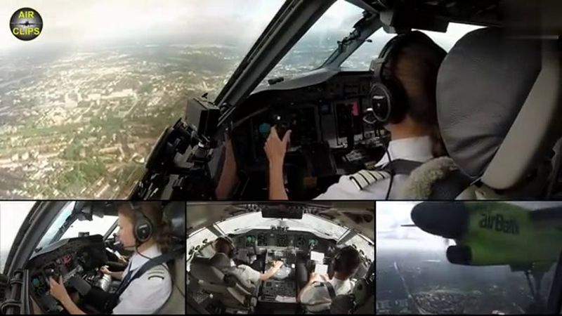 实拍驾驶螺旋桨飞机飞跃波罗的海 Q400