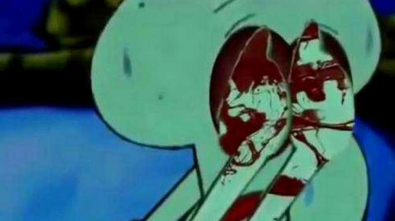 海绵宝宝出现了意外,手指受伤痛苦的嚎叫着,顶级吓人!