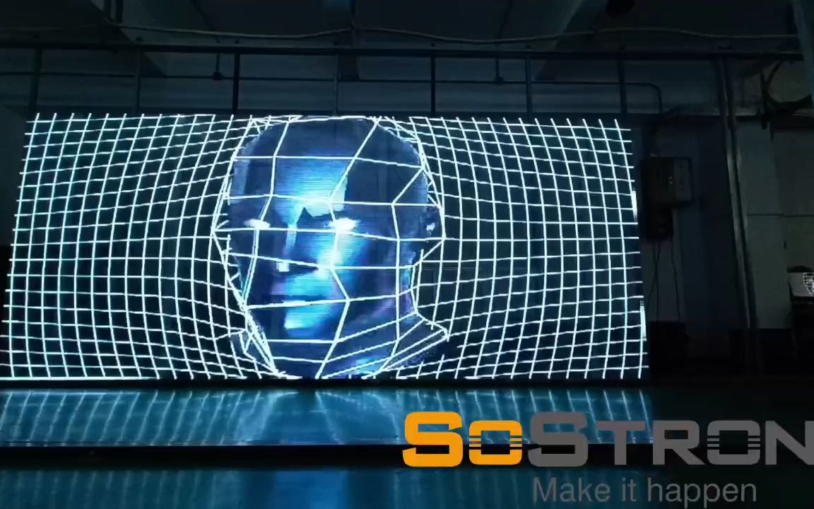 透明LED用铝箱体和超薄PCB板制作,与环境融合。从远处看基本看...