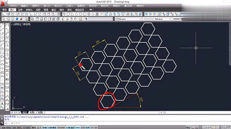 CAD画图技巧:如何用带角度的矩形阵列来绘制倾斜的墙体图案?