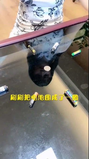 放了电池,硬币怎么自己转动了