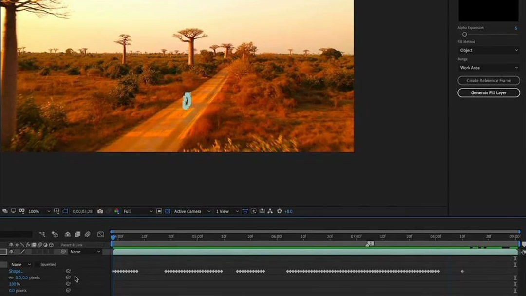 AE场景删除对象内容感知填充功能训练视频教程 人人素材RRCG