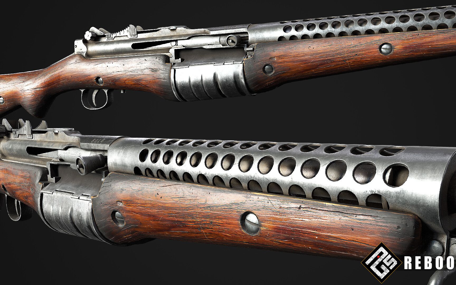 M1941约翰逊半自动步枪模型还原制作 3DMAX枪械建模零基础教程,...