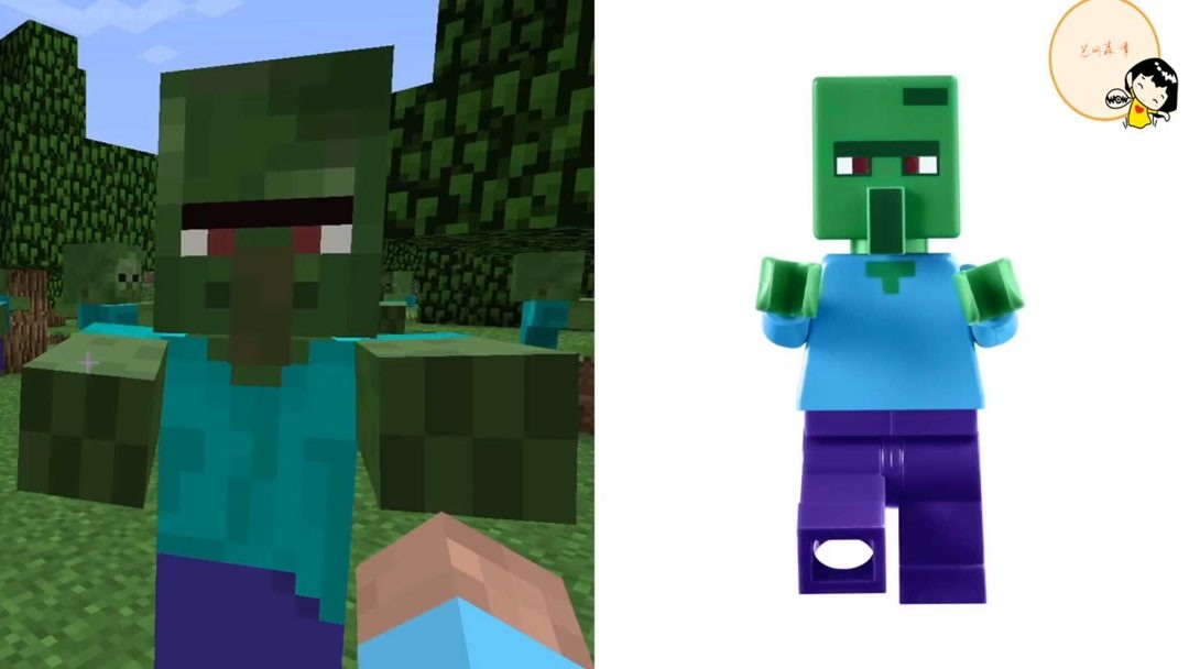 我的世界角色与乐高模型对比
