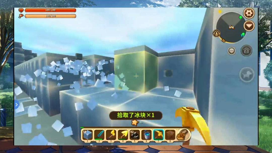 迷你世界忆涵:建房子大赛来袭!冰砖和白杨木之间的较量