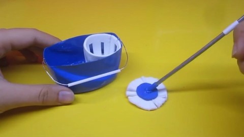 迷你世界DIY:迷你型拖把和水桶
