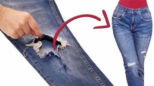 牛仔裤补洞妙招,方法简单,学到便是赚到