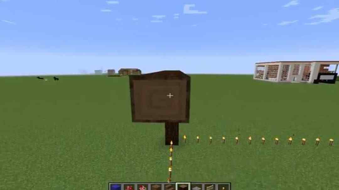 我的世界:咱们来插上火把来标记面积,再开始放上原木框架