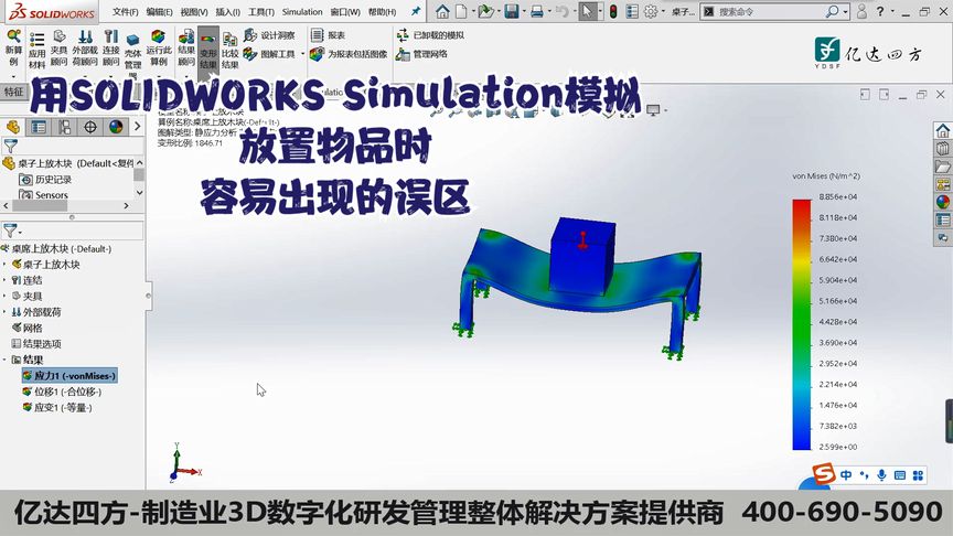 用SOLIDWORKS Simulation模拟放置物品时容易出现的一个误区