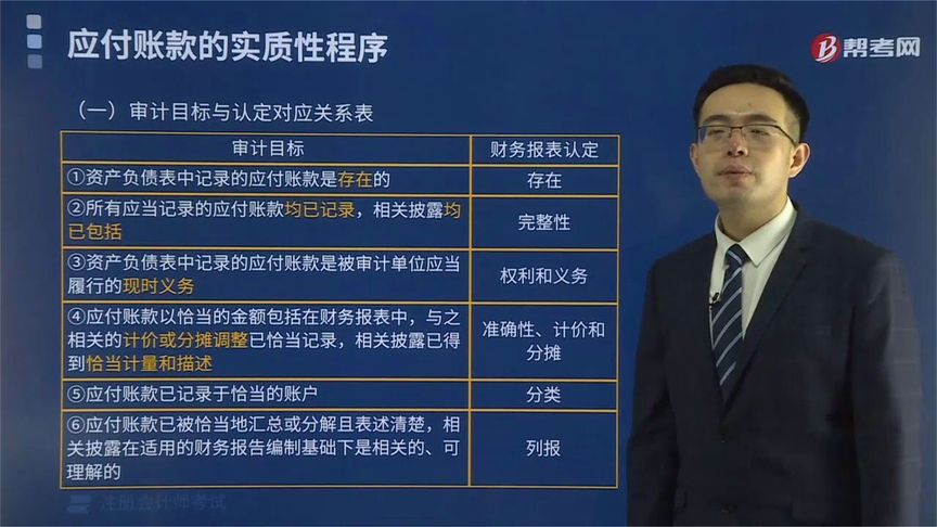 帮考网孙超凡老师带你熟记应付账款的审计目标具体包括哪些?