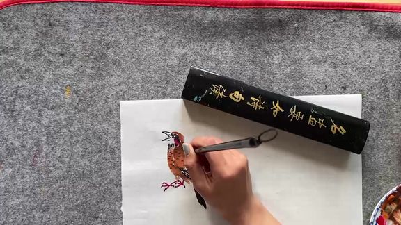 简单易懂的国画教学,百灵鸟的画法