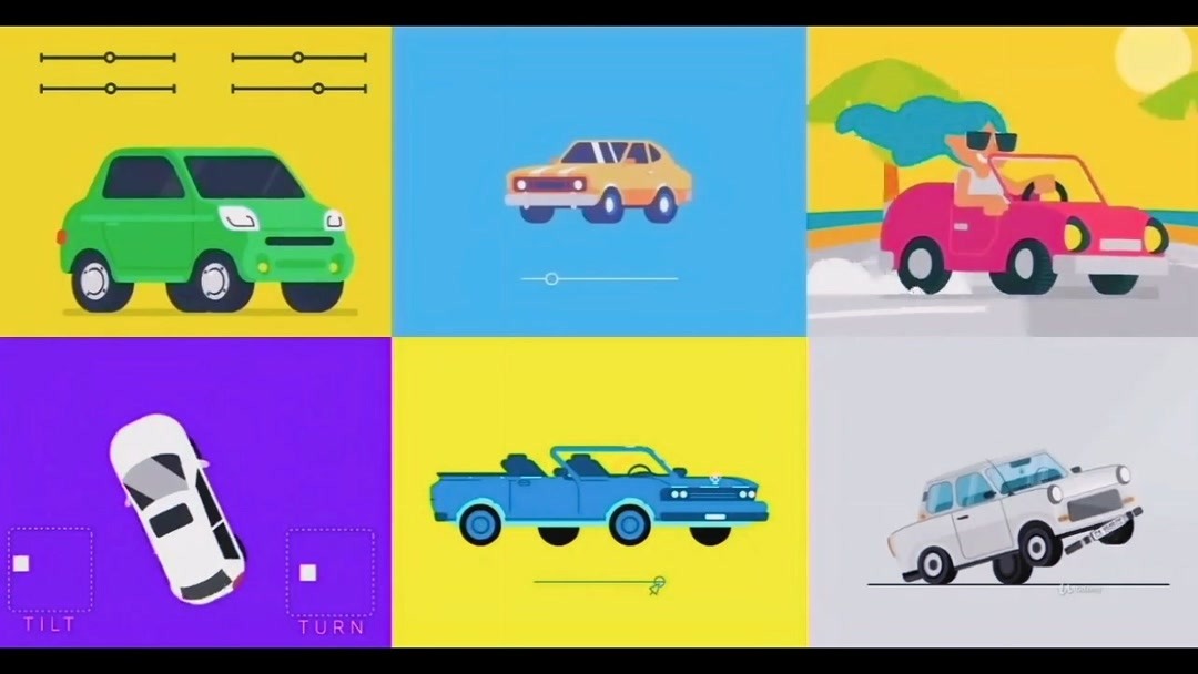 【AE】卡通汽车控制动画实例训练教程(中英双字)