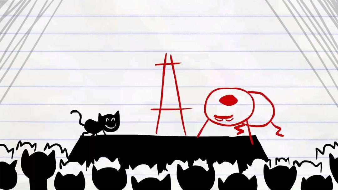 铅笔动画:钻进了垃圾桶