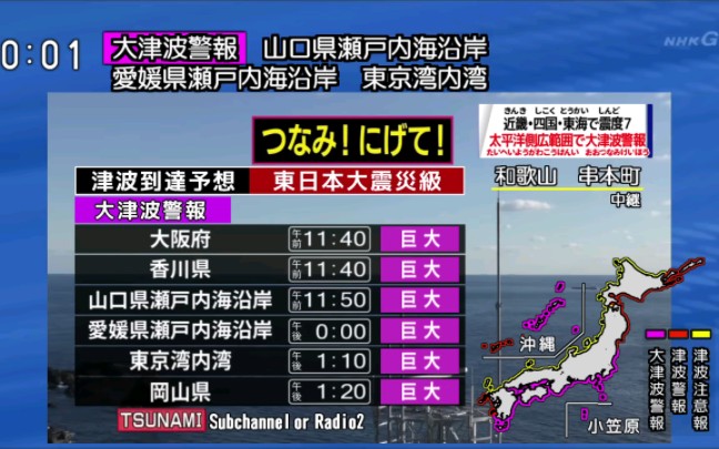 【架空】南海海槽地震 M9.1 海啸预警模拟