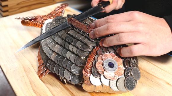 定格烹饪动画,一份用硬币做的美食,制作过程太有趣了!