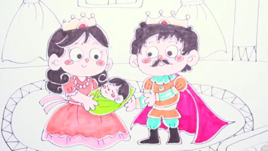 中外童话故事 白雪公主和王子 简笔画场景教程