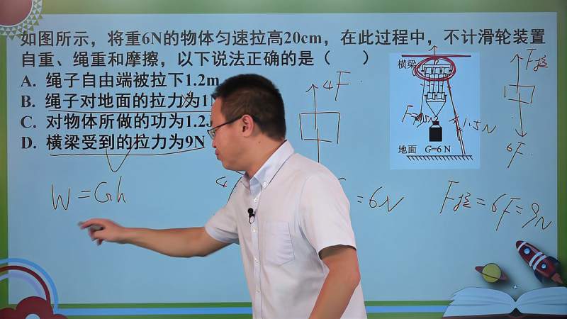 2020年江西中考物理第18题:滑轮组的分析计算