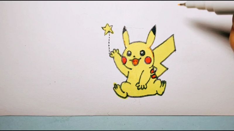 教你画一个可爱的皮卡丘