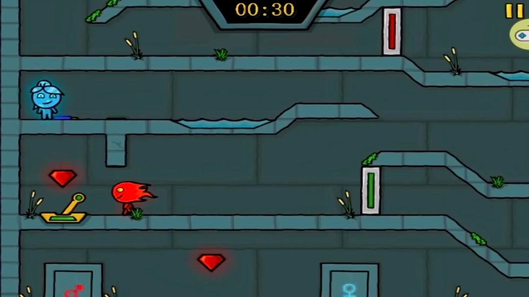 水之神殿第3关 冰娃与火娃5(森林冰火人5) 休闲益智小游戏