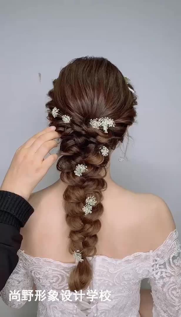 简单实用的长头发编发造型 新娘跟妆发型 编发发型 宁波新娘化妆学校 ...