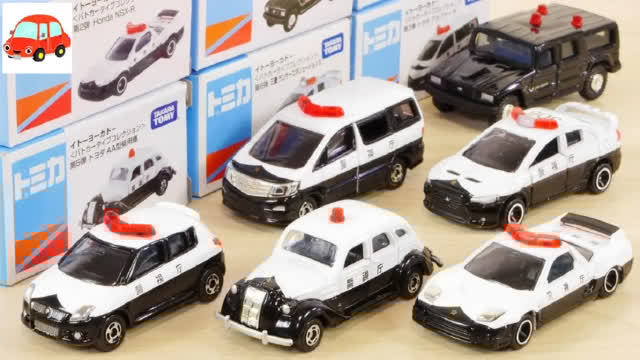 6辆警车模型玩具开箱展示