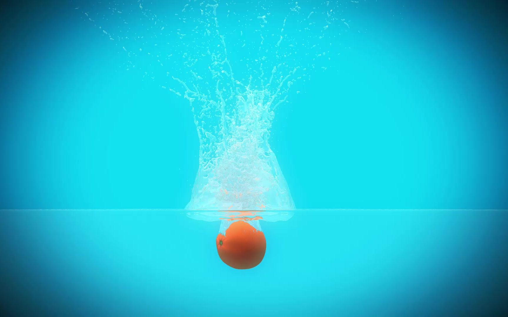 PhoenixFD 模拟橙子 落入水中水花飞溅