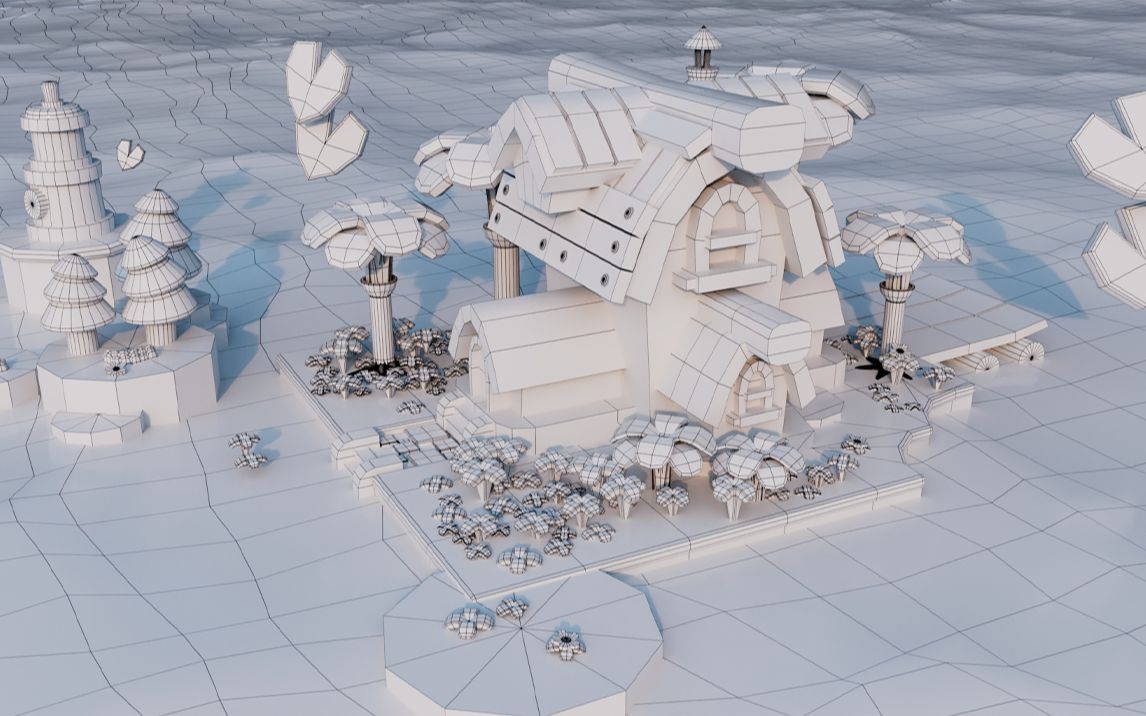 【Maya场景建模】简单卡通房子建模+arnold渲染教程