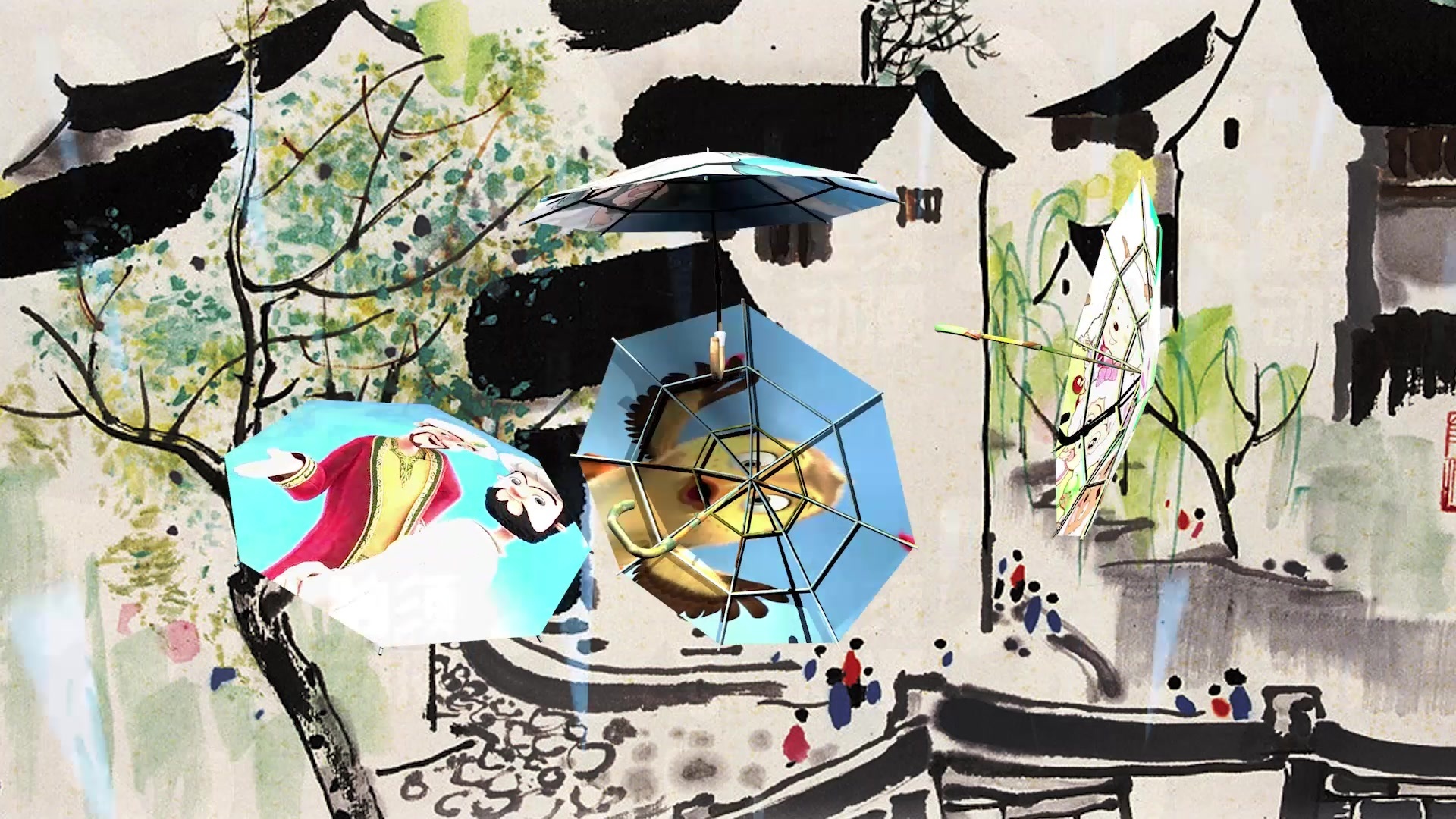 赏心悦目动画,江南梅雨季节,为你送上以国产动漫为图案的雨伞