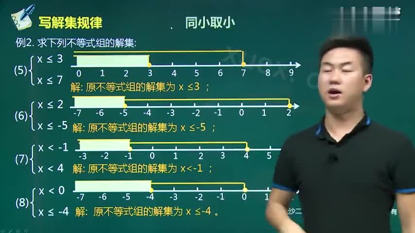 七年级下册数学同步教材视频 一元一次不等式组(1)