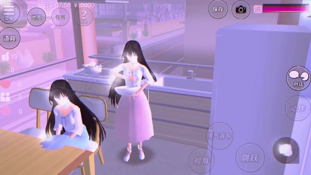 樱花校园模拟器:和闺蜜的日常,好喜欢这样的生活呀