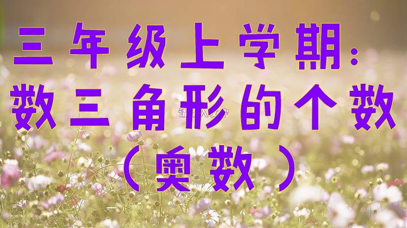 三年级上:数三角形的个数(奥数)