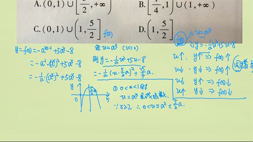 高一数学-根据函数的单调性反推参数的取值范围(指数函数)