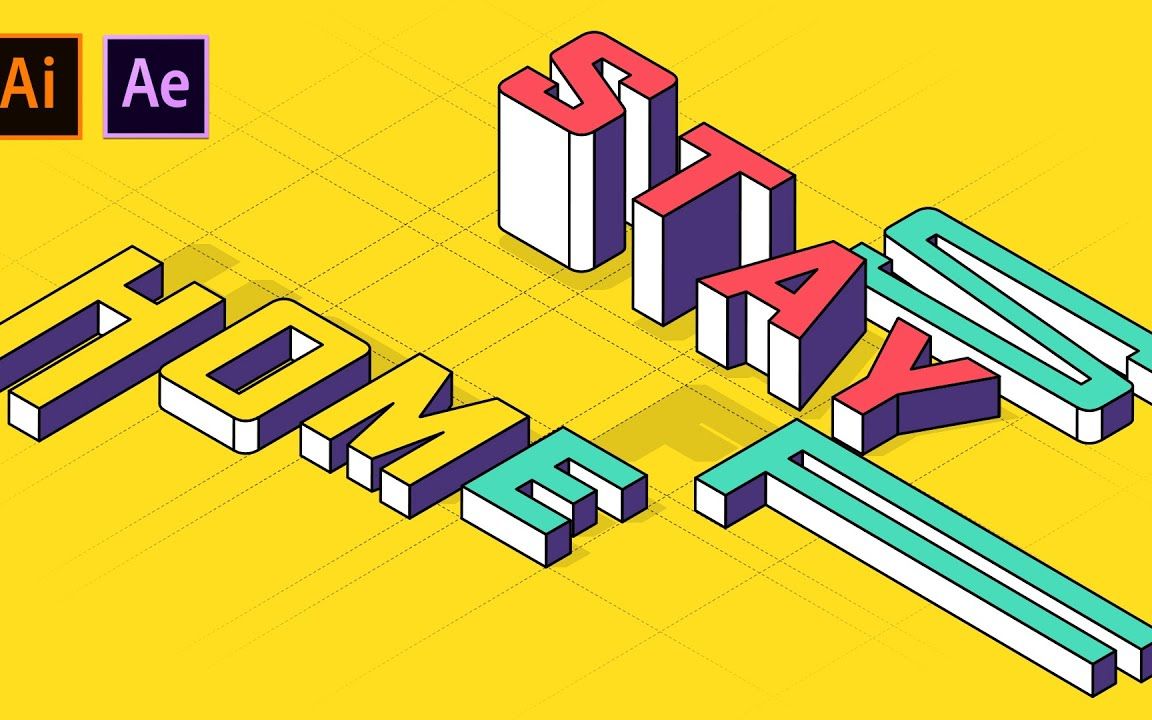 【AE教程|油管搬运|mg动画|效果】等距文字出场