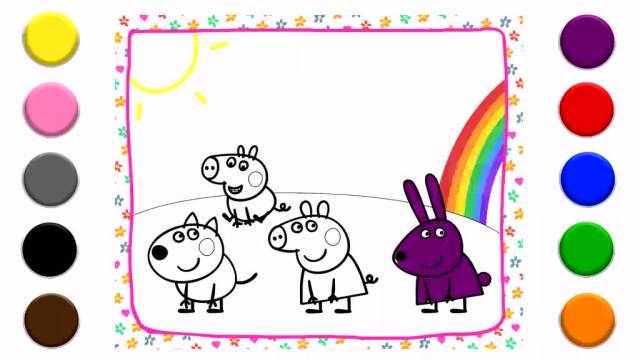 简笔画:小动物在草地做游戏