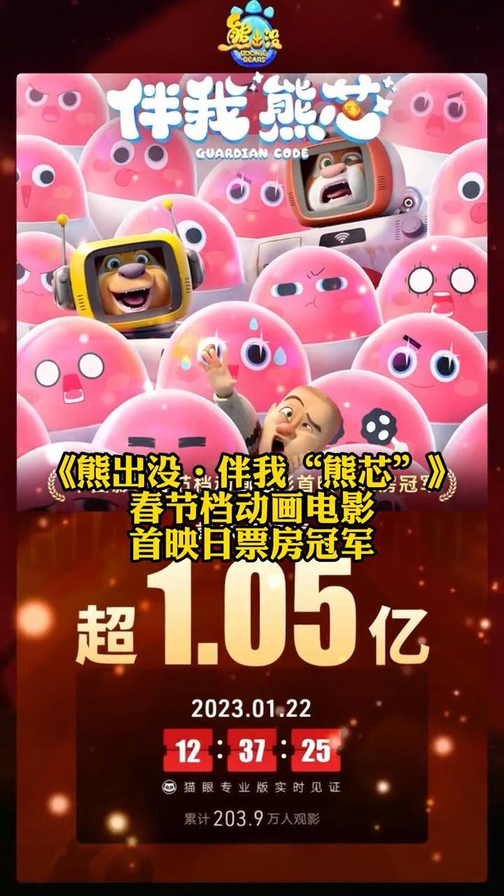 #熊出没伴我熊芯春节档动画电影首映日票房冠军 《熊出没·伴我"熊芯...