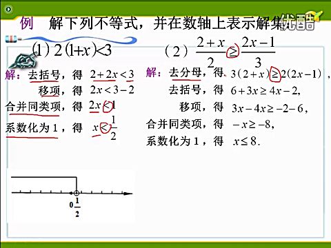 《一元一次不等式的解法》微视频