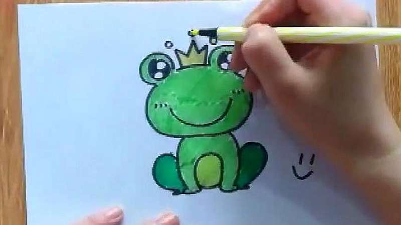 宝宝一看就会画,简单好学的简笔画上色教程大全,让青蛙王子变帅