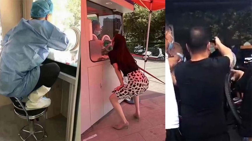 河南便民采样屋一上岗即引吐槽:大白坐立“不安”,市民蹲仰抬抱