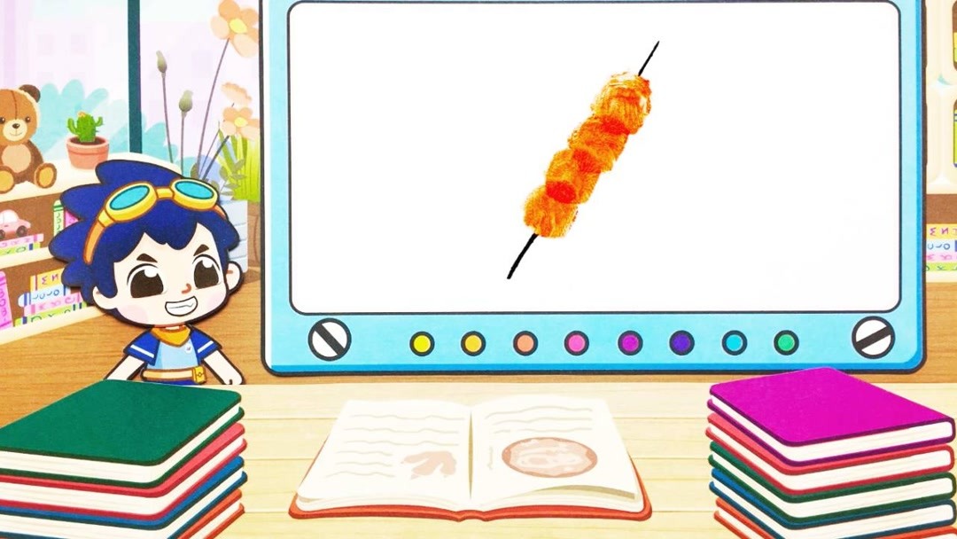 手绘定格动画:用指纹画一串冰糖葫芦,这个好简单呀