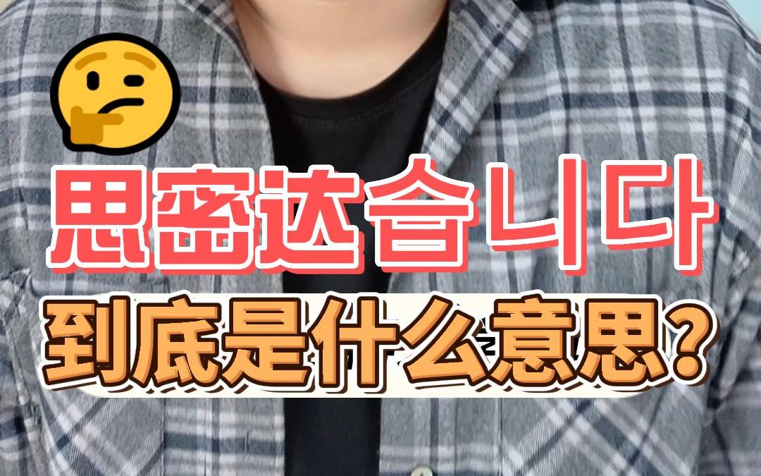 韩语当中的思密达到底是什么意思?