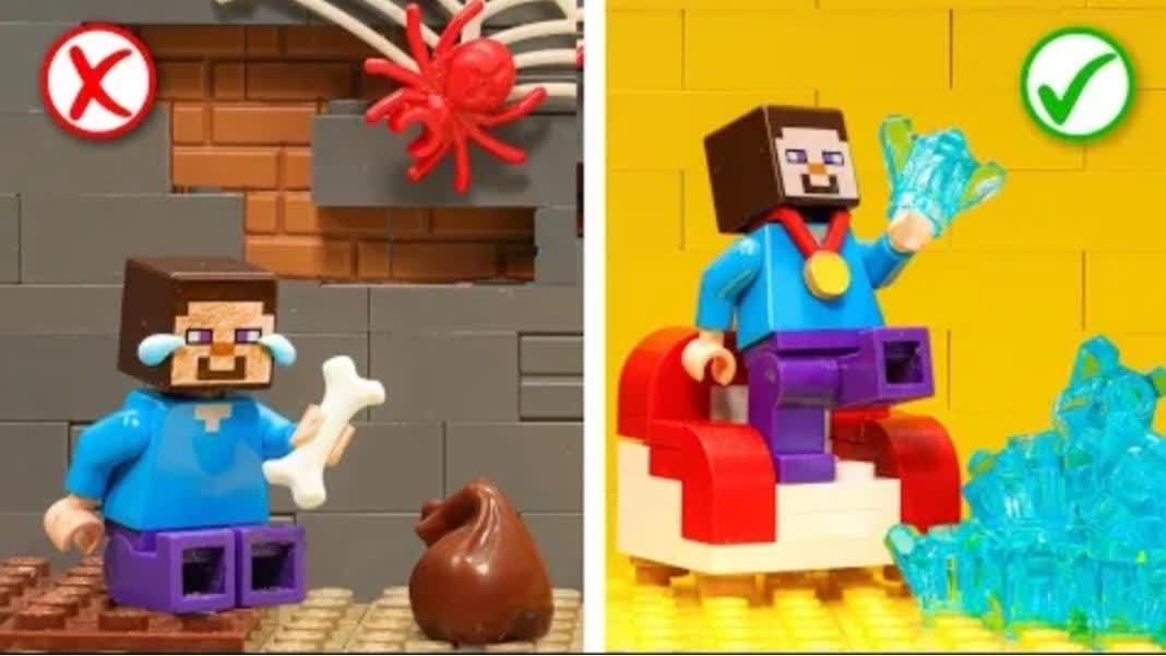 乐高定格动画MC掠夺者攻击村庄