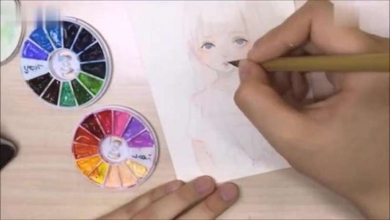 手把手教你如何用水粉画出一个可爱的小萝莉