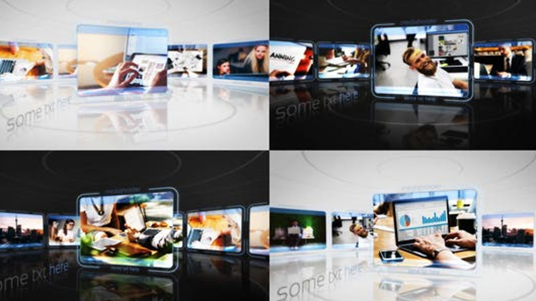 AE模板-鼠标手势点击效果的科技立体视频模板科技面板视频介绍模板