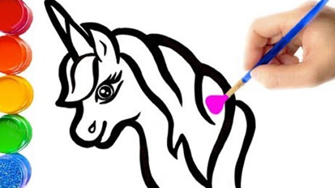 简笔画画彩虹小马并涂上颜色,非常简单小朋友也能学会,绘画教程