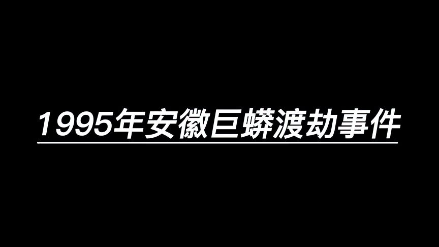 真实案件:95年安徽巨蟒渡劫